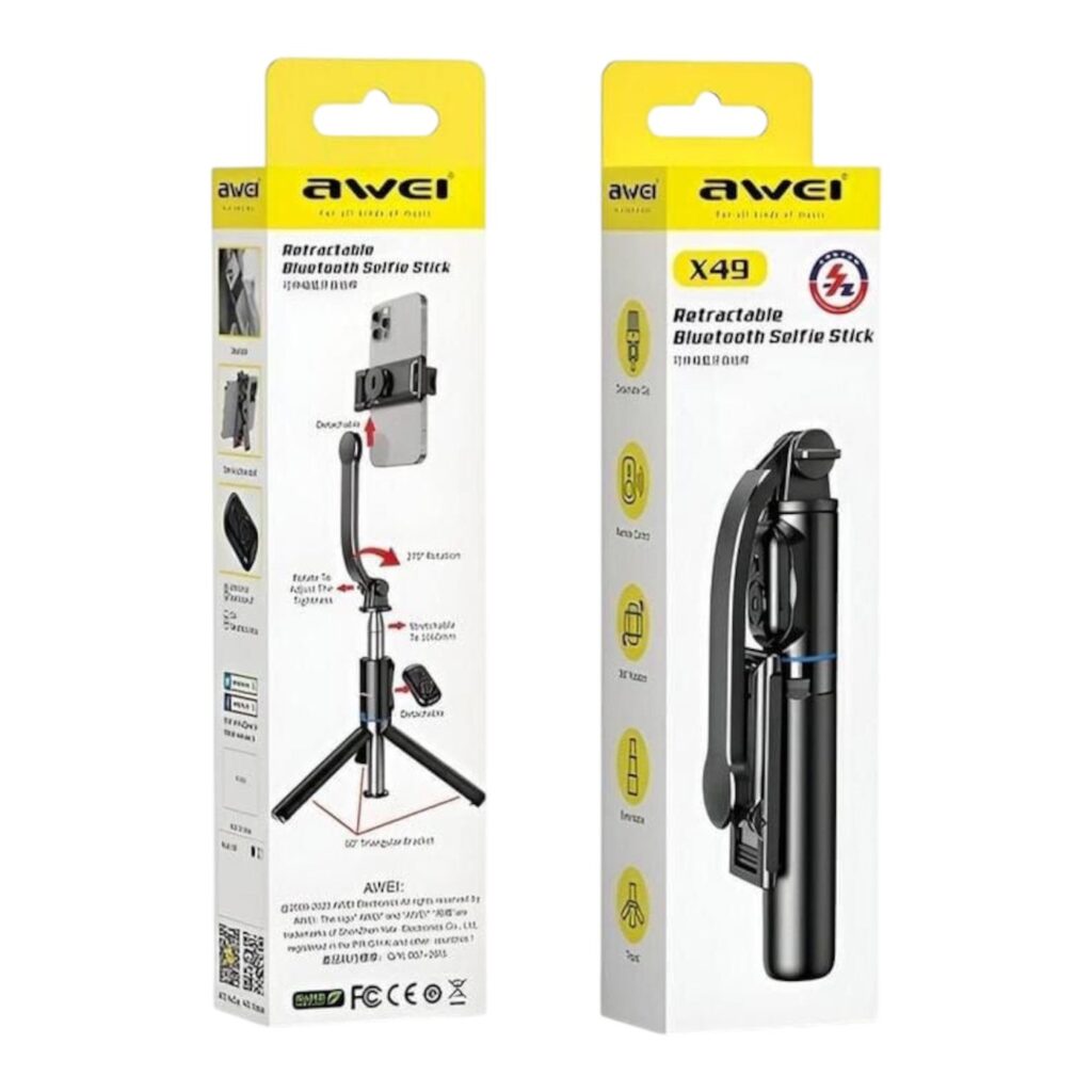 Awei X49 Retractable Bluetooth Selfie Stick - AKMobilestore